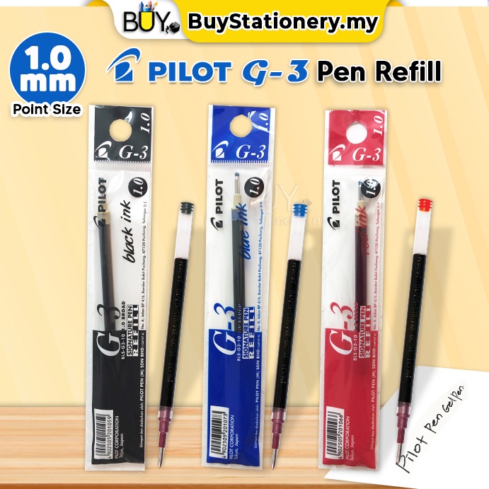 Pilot G3 1.0 Gel Signature Gel Pen Refill Ink Blue Black Red Dakwat ...
