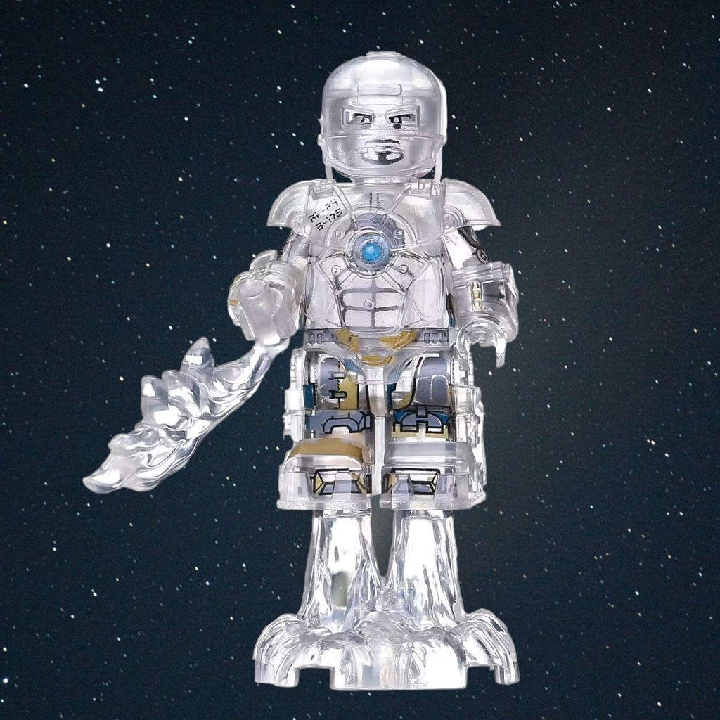 Minifigures Superhero Iron Man Mark I MK1 Super Beautiful Transparent Version CQ01-A - Mini ...