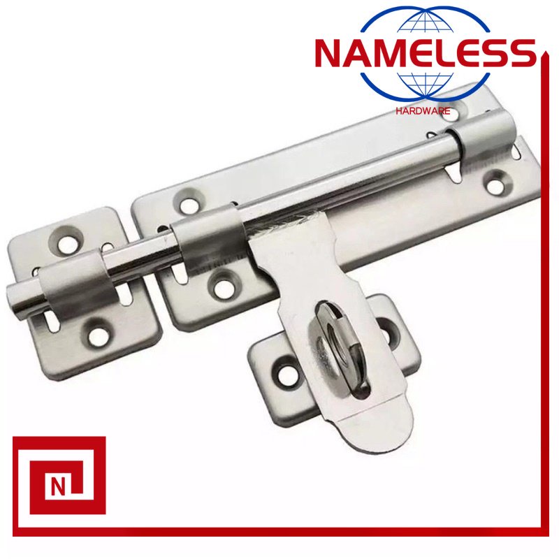 Stainless Steel Barrel Bolt Door Lock with Screws Latch Padlock Clasp ...
