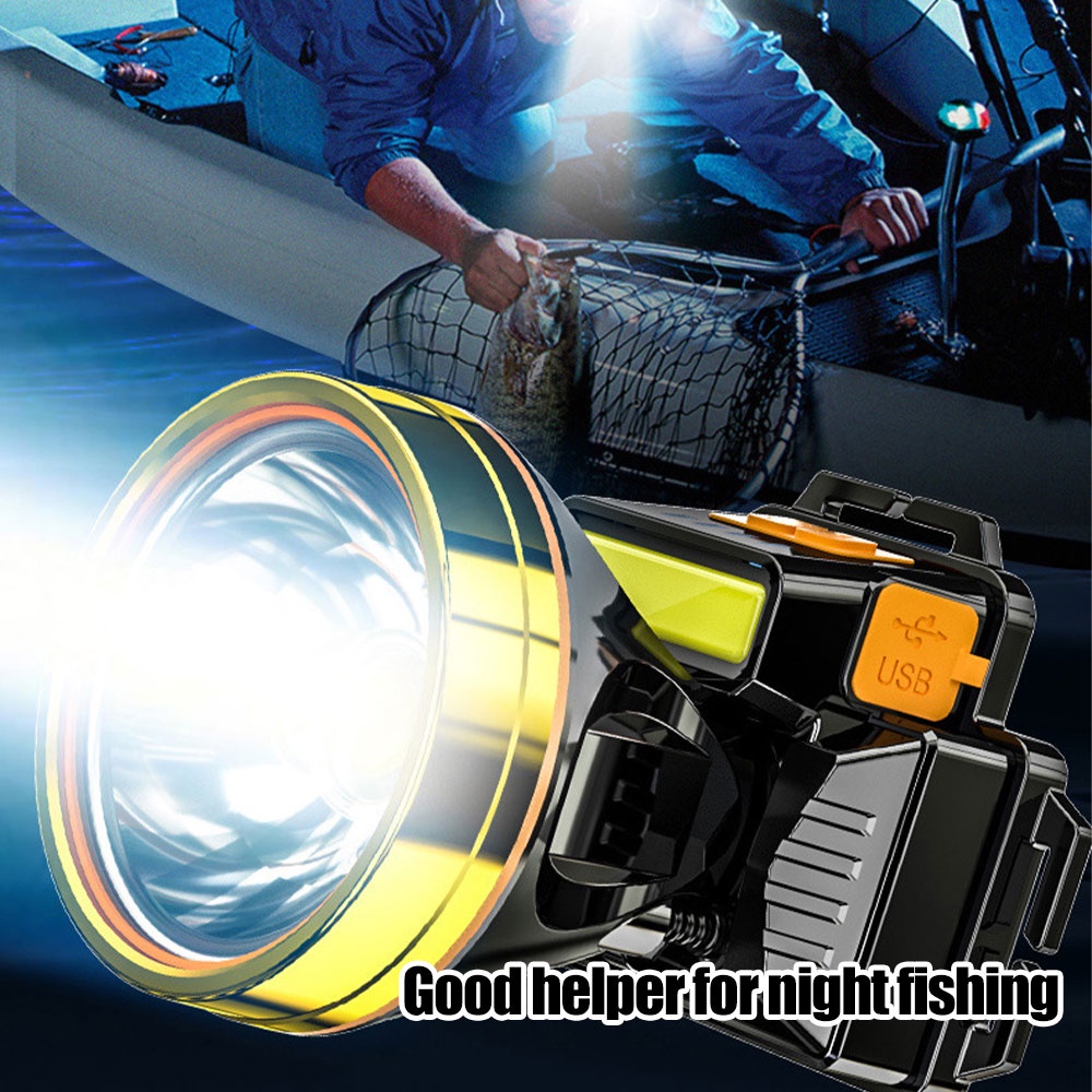 Powerful Sensor Led Headlamp Yellow Light White Light Headlight ...
