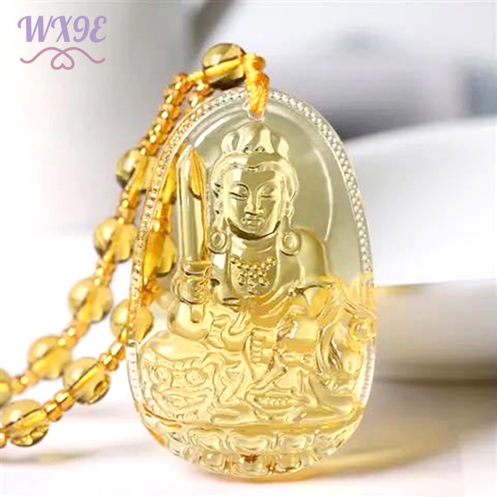 Citrine Carved Luck Amulet Carved Buddha Luck Amulet Pendant Necklace ...