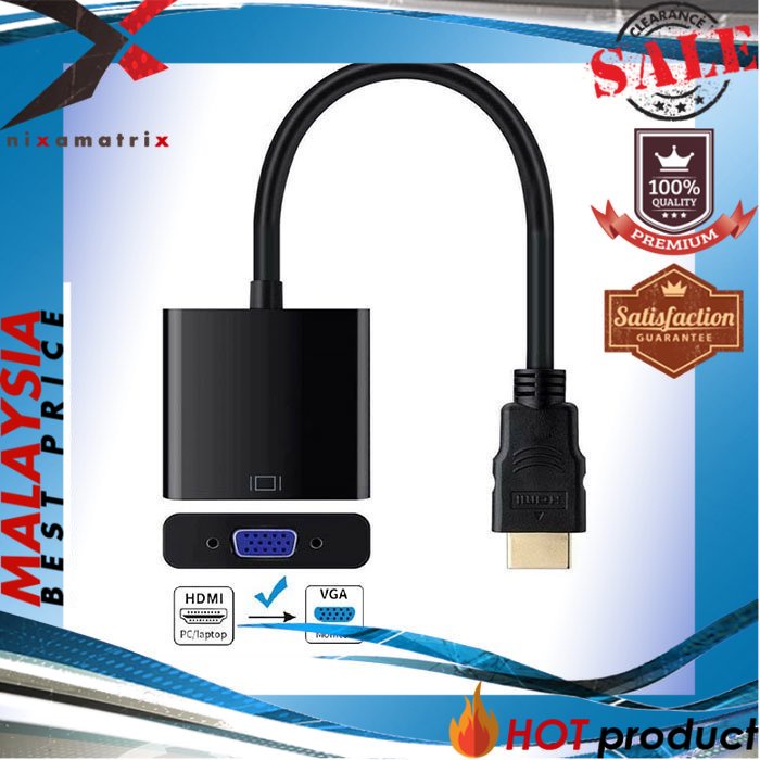 🔥HOT SALES🔥1080P HDMI VGA Adapter Video Converter Cable/ Audio+Power PC ...