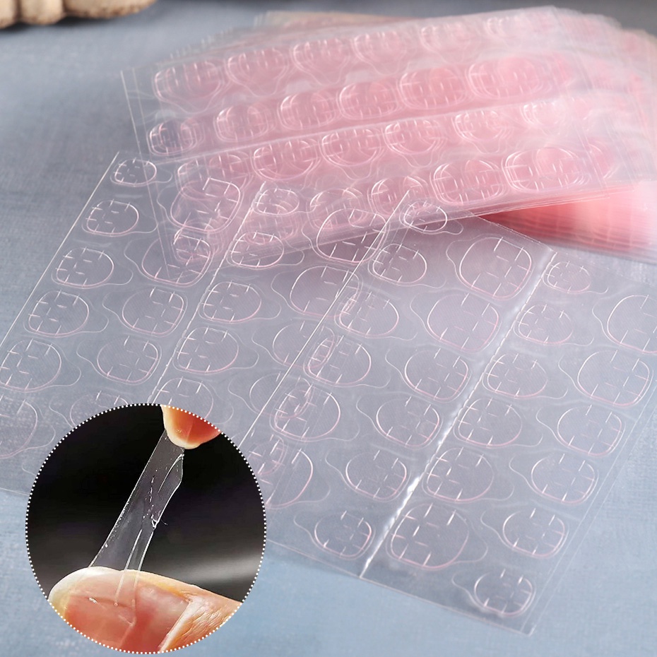 HAMA NAIL 24pcs Double Sided False Nail Art Adhesive Tape Jelly Glue ...