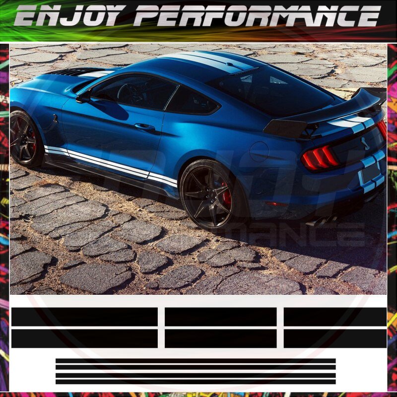 Sport Stripes Car Hood Roof Tail Sticker For Ford Mustang Racing ...