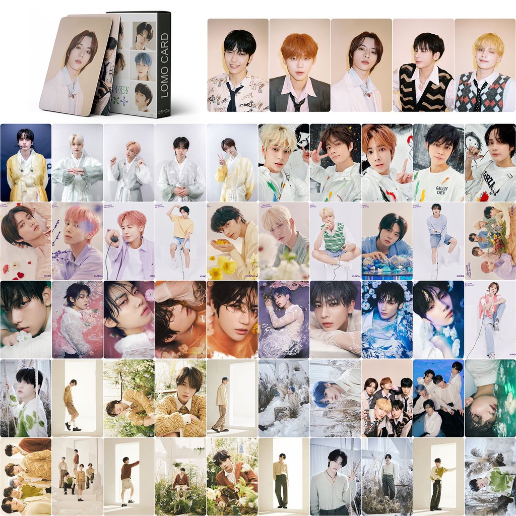 50-55pcs/box TXT Photocards Album Laser Hologram Lomo Cards Tomorrow X ...