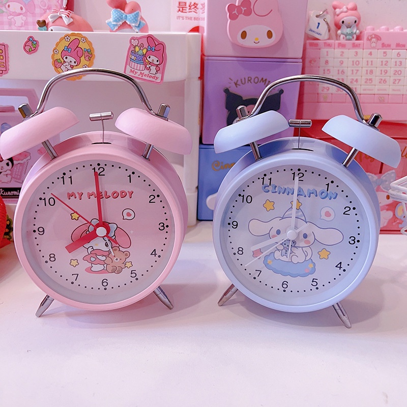 Sanrio Bedroom Alarm Clock Kuromi My Melody Hello Kitty Cinnamoroll Ins ...