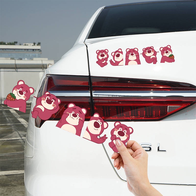 Strawberry Bear Battery Car Electric Car Stickers Waterproof Cute ...