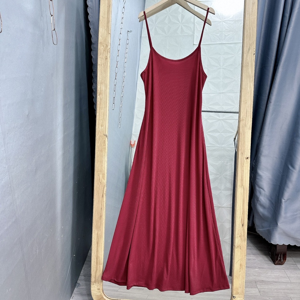 Maxi Dress Designed with Big Size 2-Strap Skirt for Women, Slim Flared ...