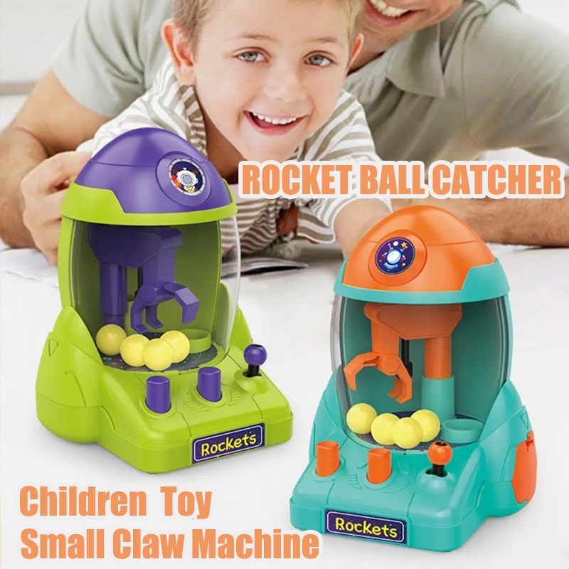 Claw Machine Toy Space Rocket Ball Catcher Mini Doll Grabbing Machine ...