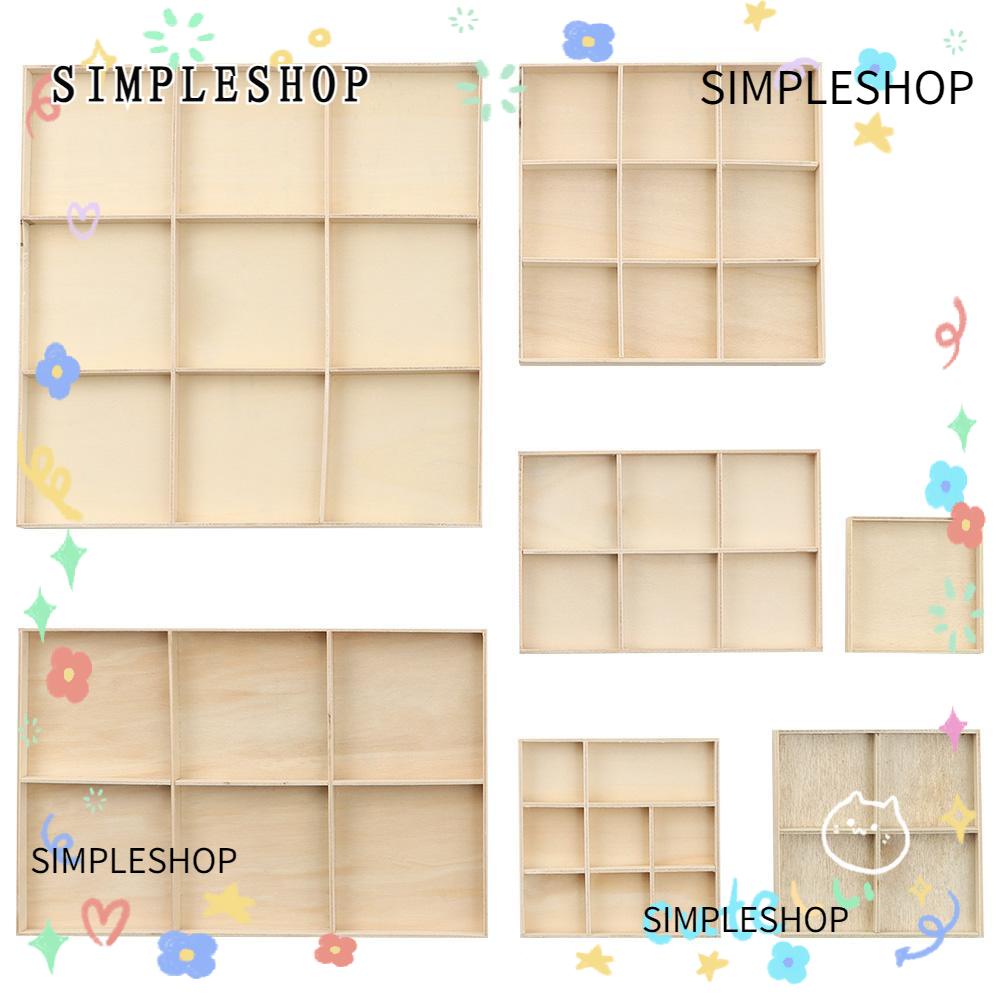 SIMPLE Multi Grid Storage Wooden Box Divided Drawer Desktop Organizer ...