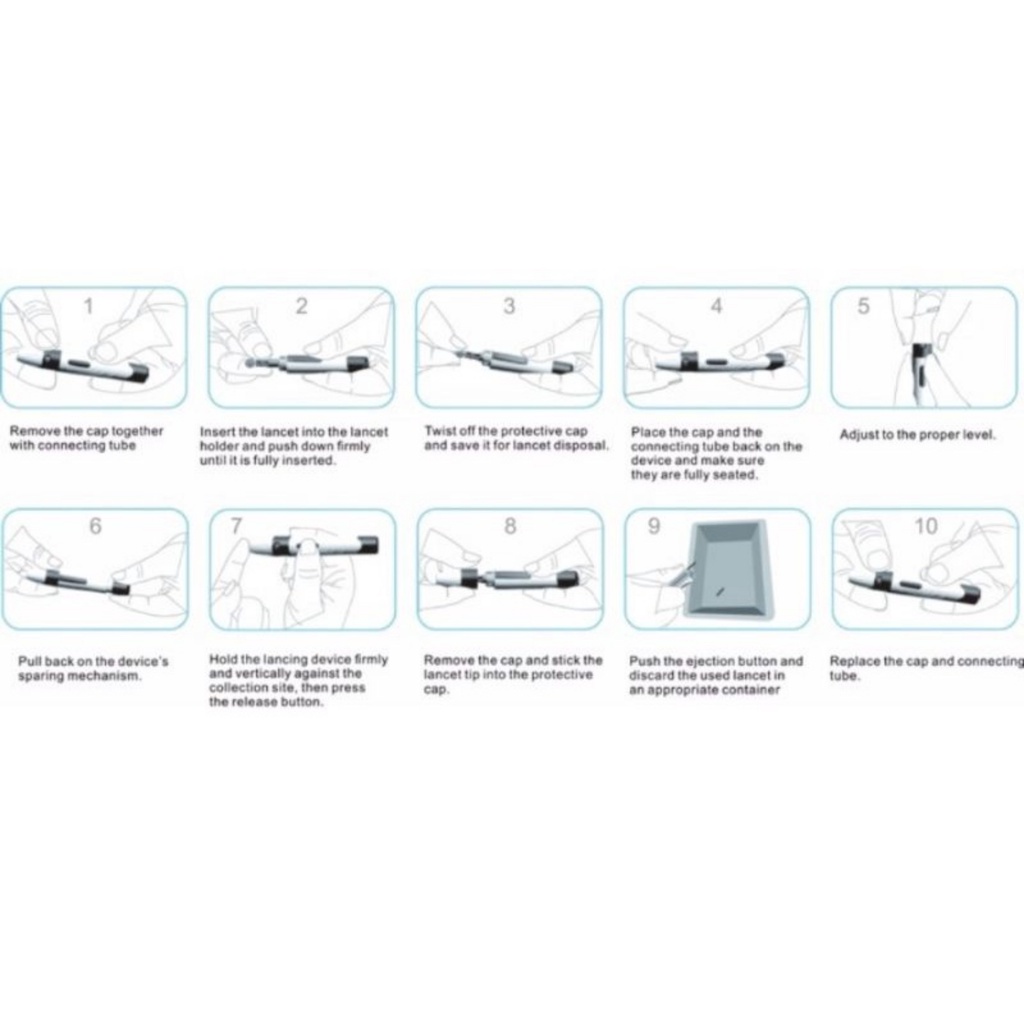 Lancing Pen Bekam Lancets Device Pen Jarum 28G Diabetes Glucose BSP GDM ...