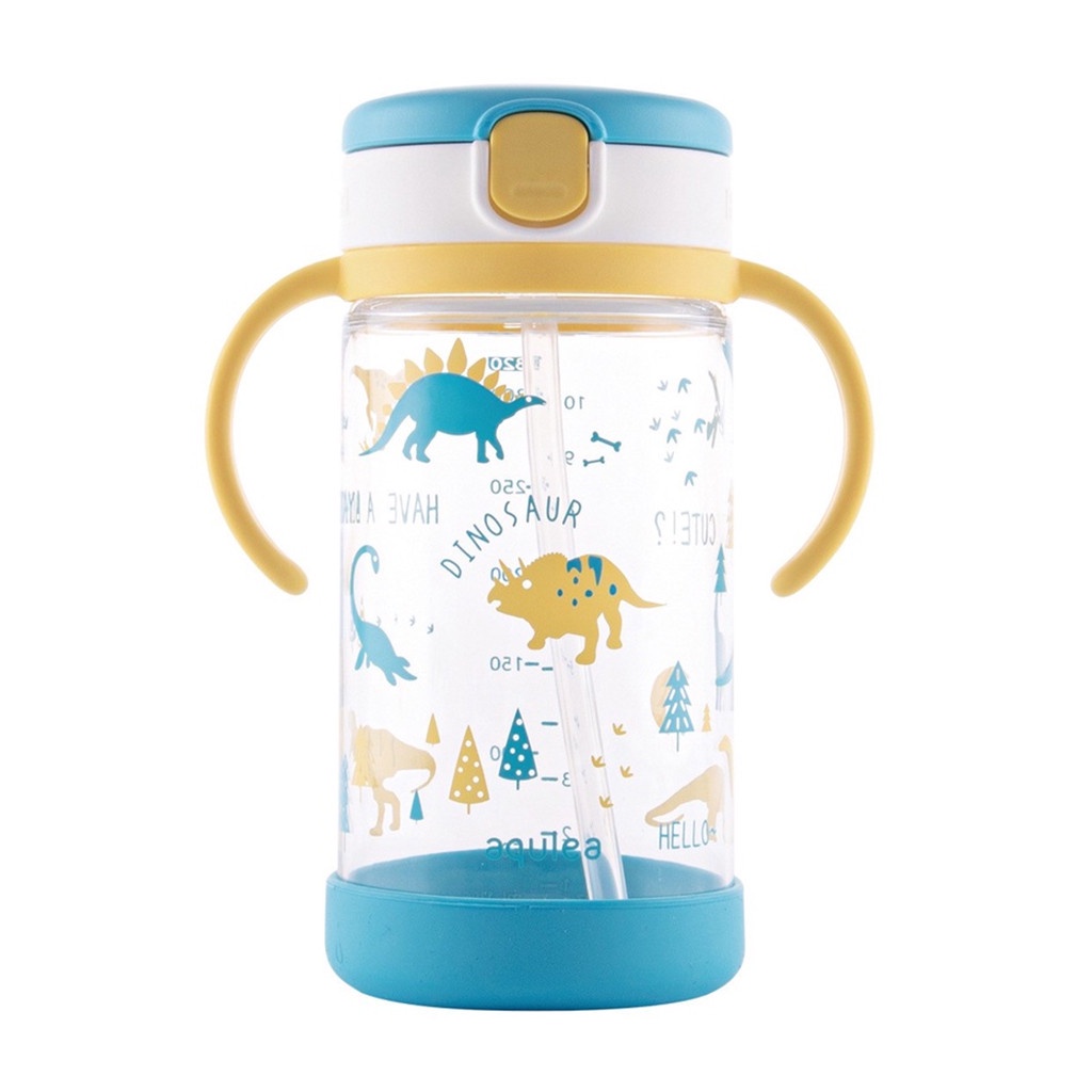 Richell AQULEA Clear Straw Bottle Mug - 320ml (Dino) | Shopee Malaysia