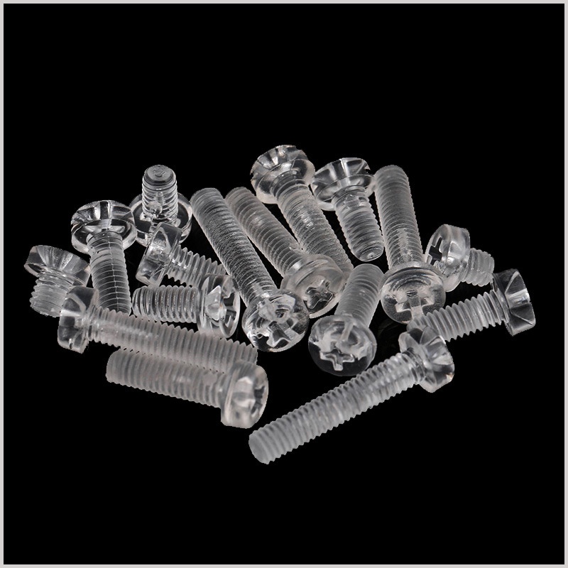 M3 M4 M5 M6 Transparent Phillips Round Head Nylon Screw Acrylic Clear Plastic Nylon M3 Round ...