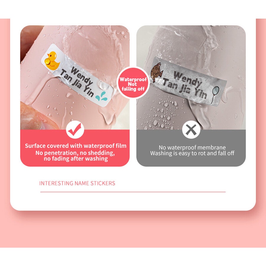 Customize Name Tag Stickers Waterproof Personalized Cute Labels ...