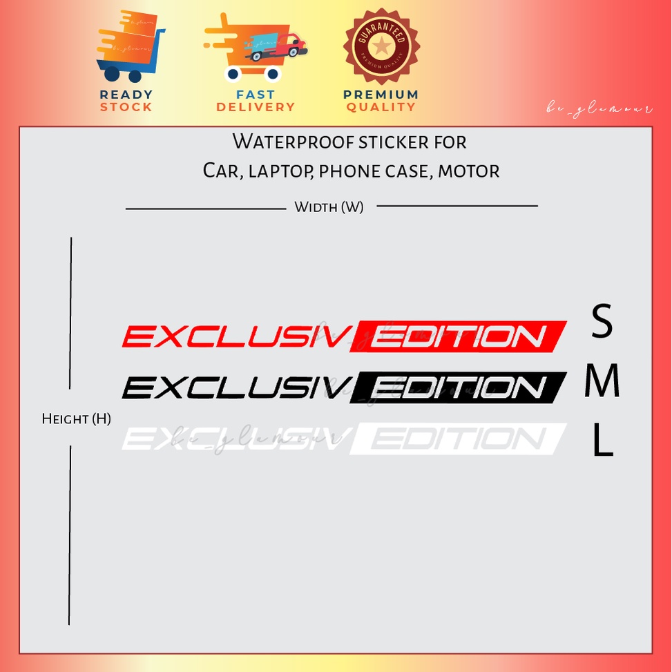 Exclusive Edition Sticker reflective Stiker motor car Kereta helmet ...
