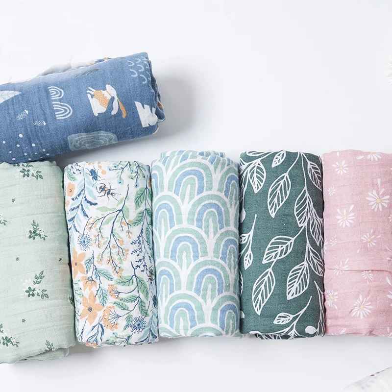 70% Bamboo+ 30% Cotton Baby Swaddle Wraps Cotton Baby Muslin Swaddle ...