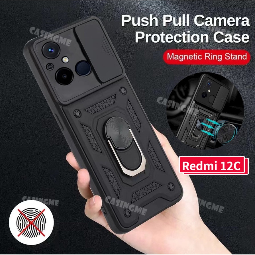 2023 Redmi 12C Shockproof Armor Casing Car Magnetic Ring Stand Holder ...