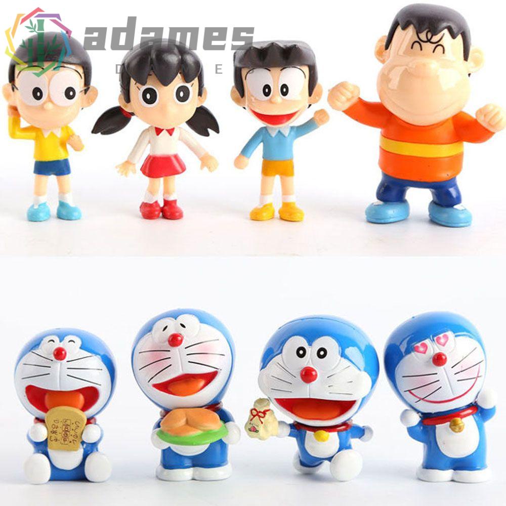 ADAMES 8Pcs/Set Figurine Model Anime Toy Figures Doraemon Action ...