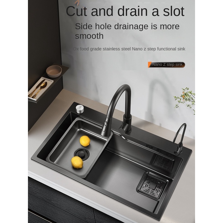 [NEW] 7545 Premium Nano Sink Z Step Sink Stainless Steel Sinki Dapur ...