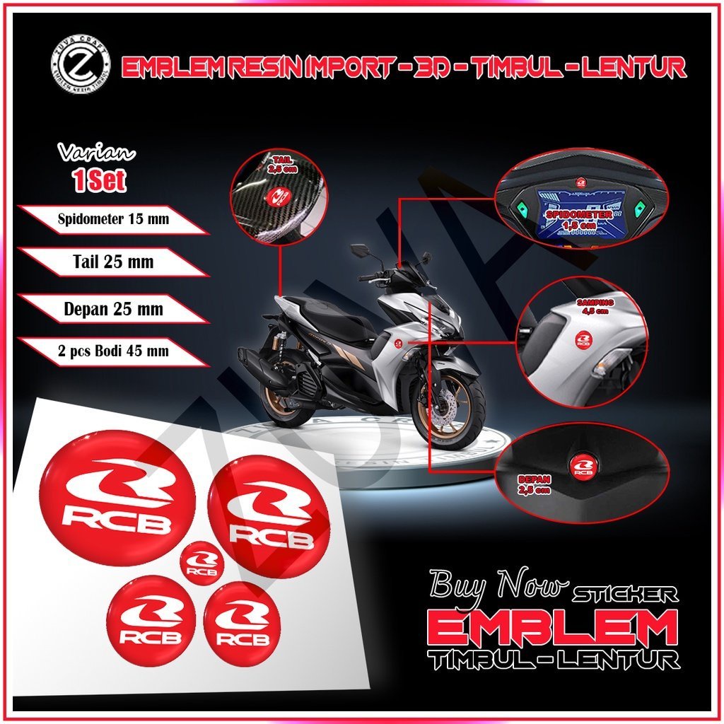 Motorcycle STICKER 1 SET RCB LOGO MOTORCYCLE STICKER NMAX STICKER AEROX ...