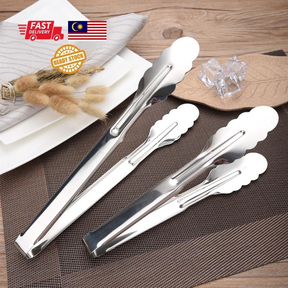 Food Tong 9 Inches Stainless Steel Kitchen BBQ Cooking Utensils ...