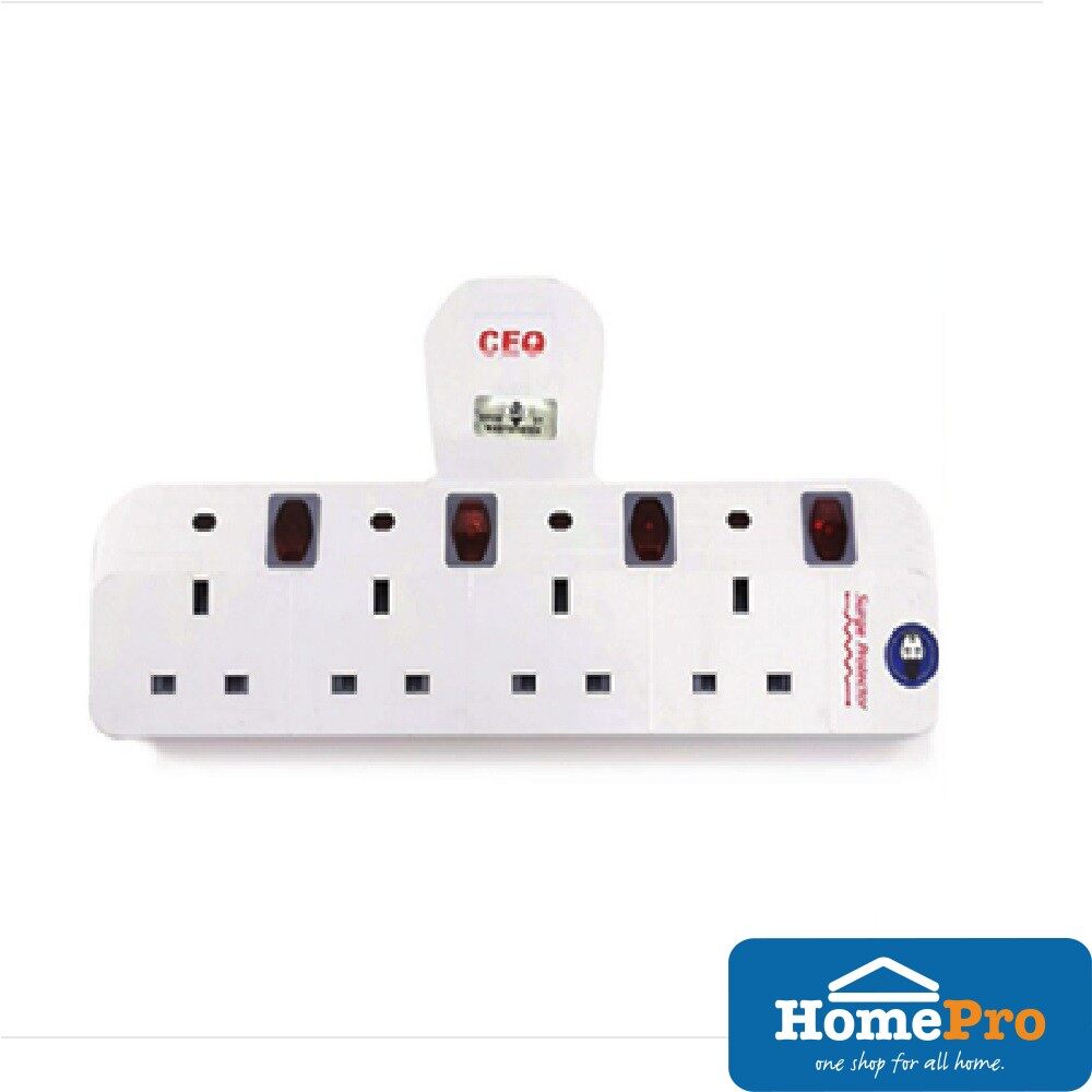 CEO 4 Way T-Adaptor with Neon & Surge 8184N | Shopee Malaysia