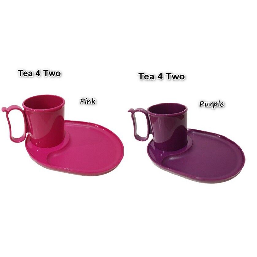 Tupperware Tea 4 Two Set Plate(1) & Mug(1) Purple/Pink | Shopee Malaysia