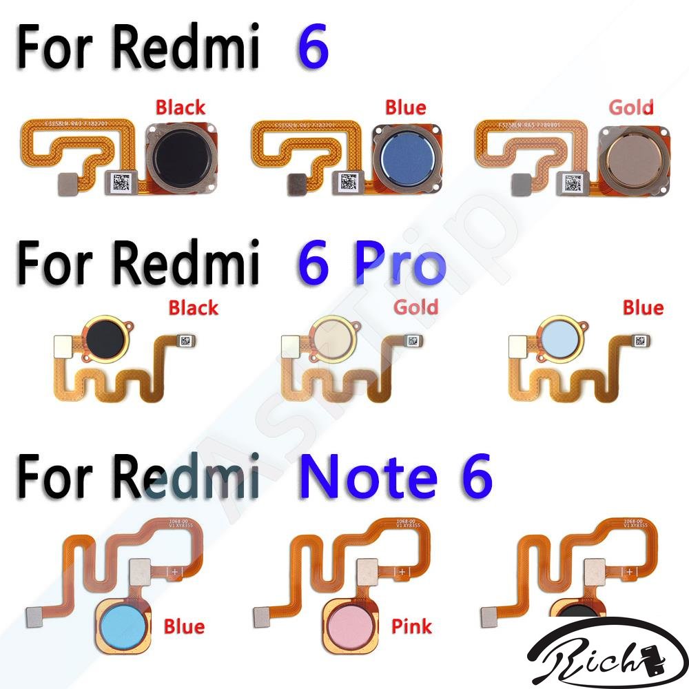 Original Home Button Back Touch ID Scanner Flex For Xiaomi Redmi Note 6 ...
