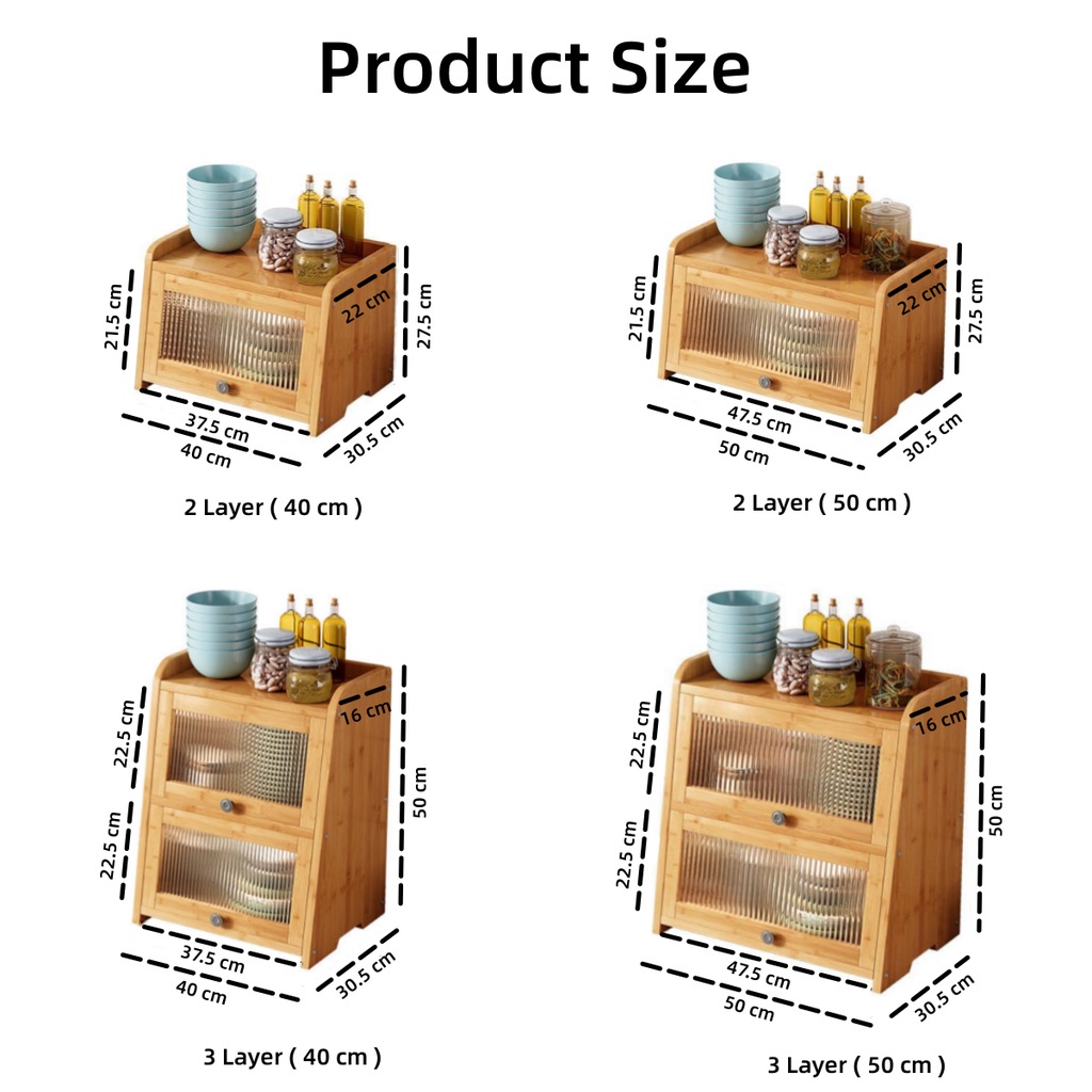 Daily Like | Bamboo Cabinet Coffee Table Storage Rack Living Room ...