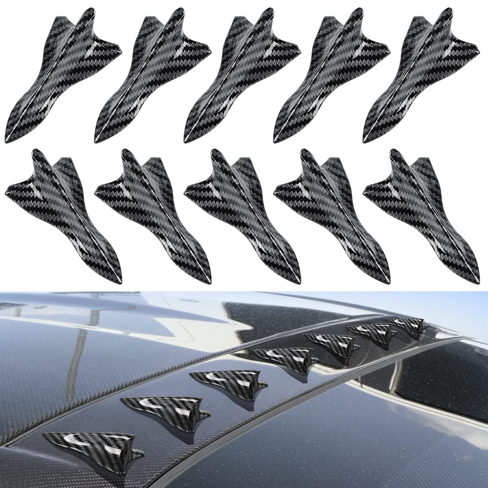 10pcs/Set Diffuser Shark Fin Kit Compatible with Spoiler Roof Wing Air ...