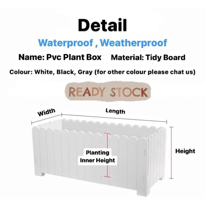 Waterproof Pasu Bunga Plastik Planter Box Planter Flower Pot Rak Bunga ...
