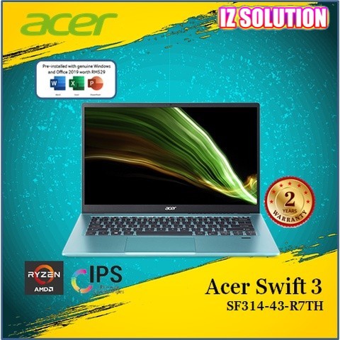 Acer Swift 3 SF314-43-R7TH 14'' FHD Laptop Electric Blue ( AMD Ryzen 7 ...