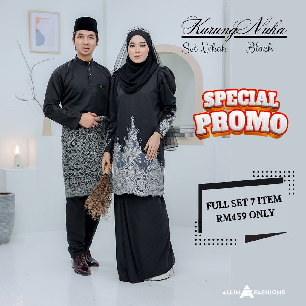𝐅𝐔𝐋𝐋 𝐒𝐄𝐓 𝟕 𝐈𝐓𝐄𝐌 Baju Kurung Moden Nuha Set Nikah Tunang Bridal Colour ...