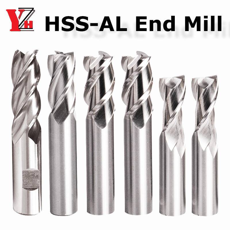 1pc HSS-AL End Mill 3 Flutes Straight Shank CNC Metal Tool High ...