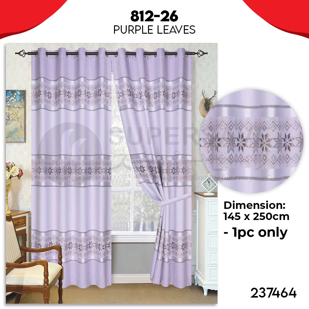 SUPERSAVE Window Curtain Quality Thick Material Patterns Semi Blackout ...