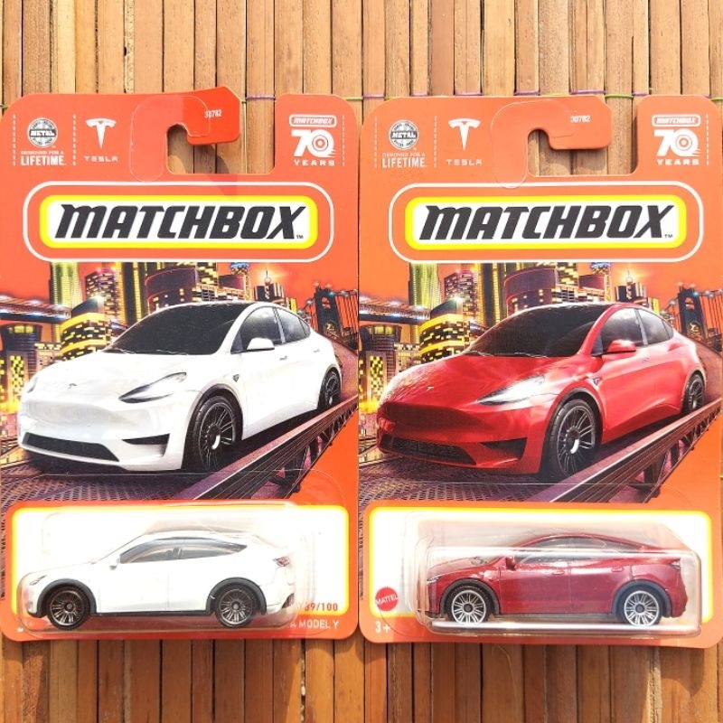 MERAH PUTIH Matchbox TESLA MODEL Y 2022 Red Blue 2023 White - S ...