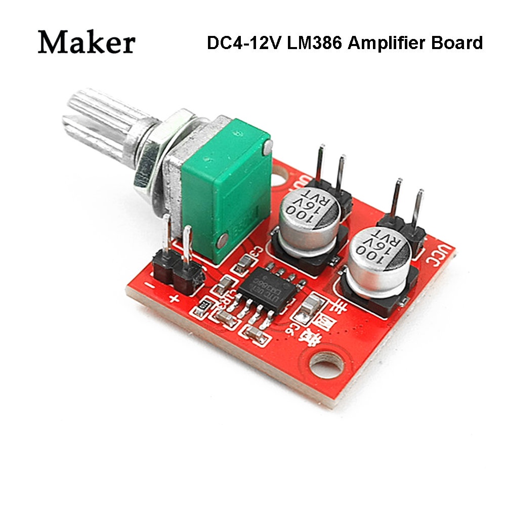 LM386 Electret Microphone Amplifier Board Microphone Amplifier DC4-12V ...