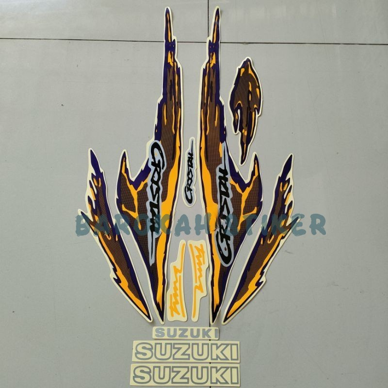 Striping polet stickers for Suzuki crystal tune 1995 yellow. Full set ...