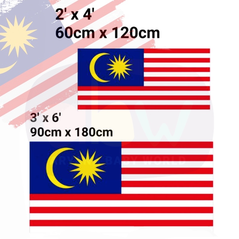 (FAST SHIPPING) Bendera Malaysia Flag 2x4 3x6 Polyester Tiang Bendera ...