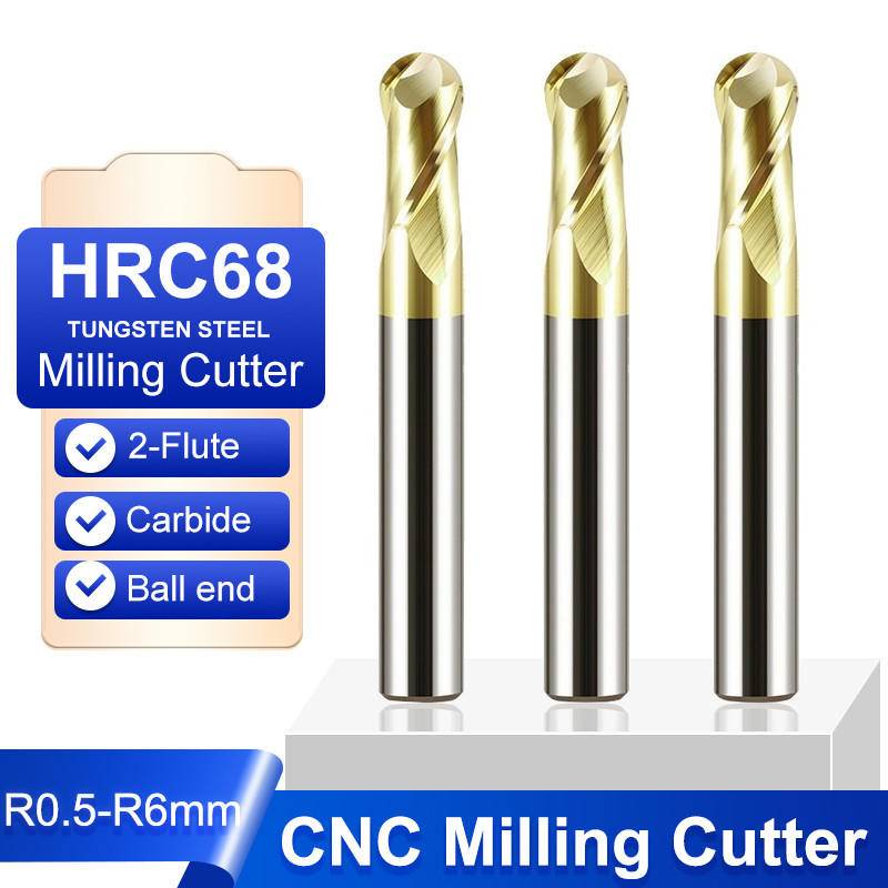 1pc HRC68 Titanium Alloy Special Ball Nose End Mill Cutter Series ...