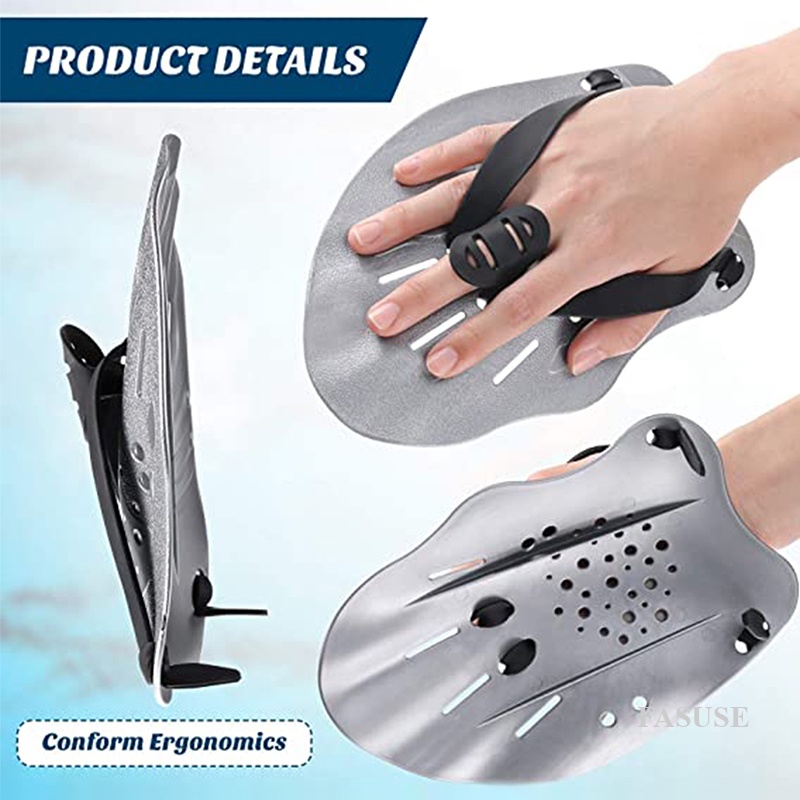 FAUSE Swimming Paddles Training Adjustable Hand Webbed Gloves Pad Fins ...