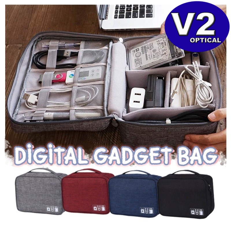 Travel Electronic Digital Gadget Storage Bag Large Capacity USB Cable ...