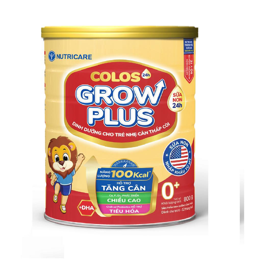 Nutricare Colos 24h Grow Plus 0+ powdered milk 800g can - helps children develop comprehensively ...