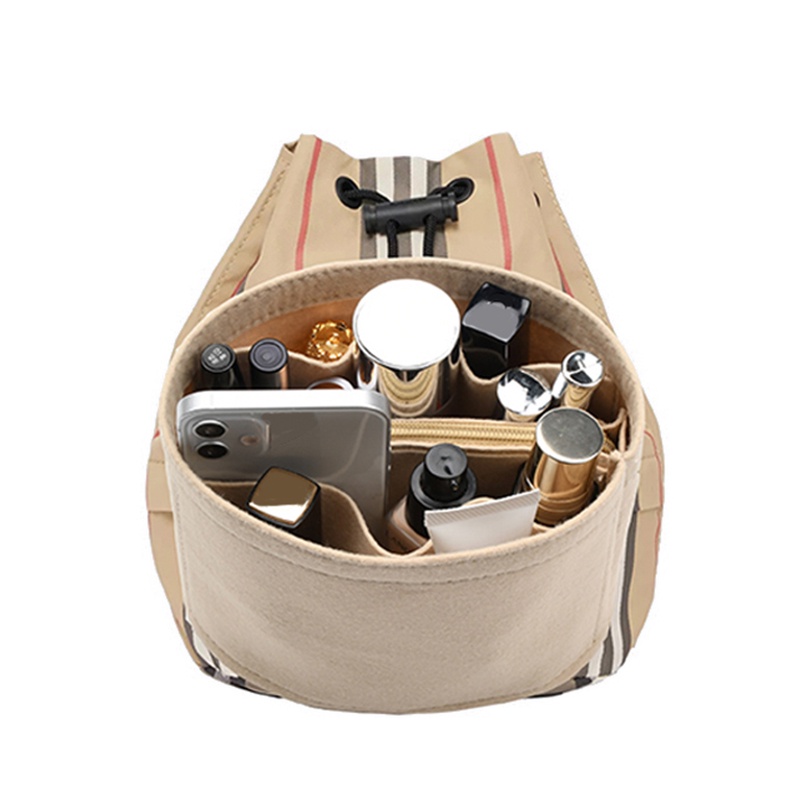 EverToner Felt Cloth Insert Bag For Burberry Bucket Bag Travel Makeup ...