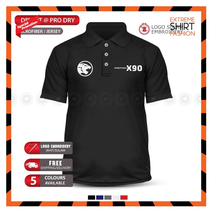 Microfiber Polo T Shirt Proton X90 SUV 7 Seater GEELY Car Uniform Sales ...