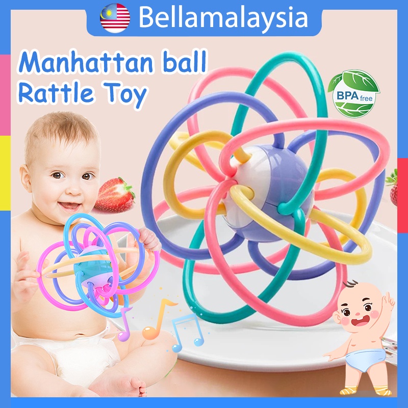 Bella Manhattan Ball Can Be Boiled Hand Rattle Baby Molar Educational ...