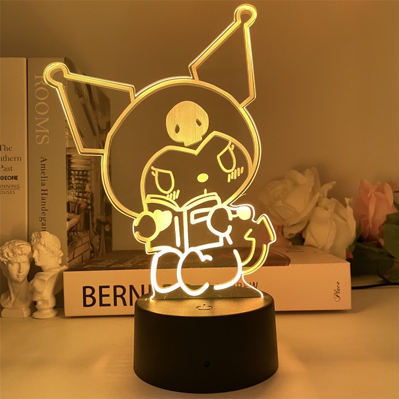 Sanrio Character Seven-color LED Lamp 3D Small Table Lamp Kuromi Melody ...