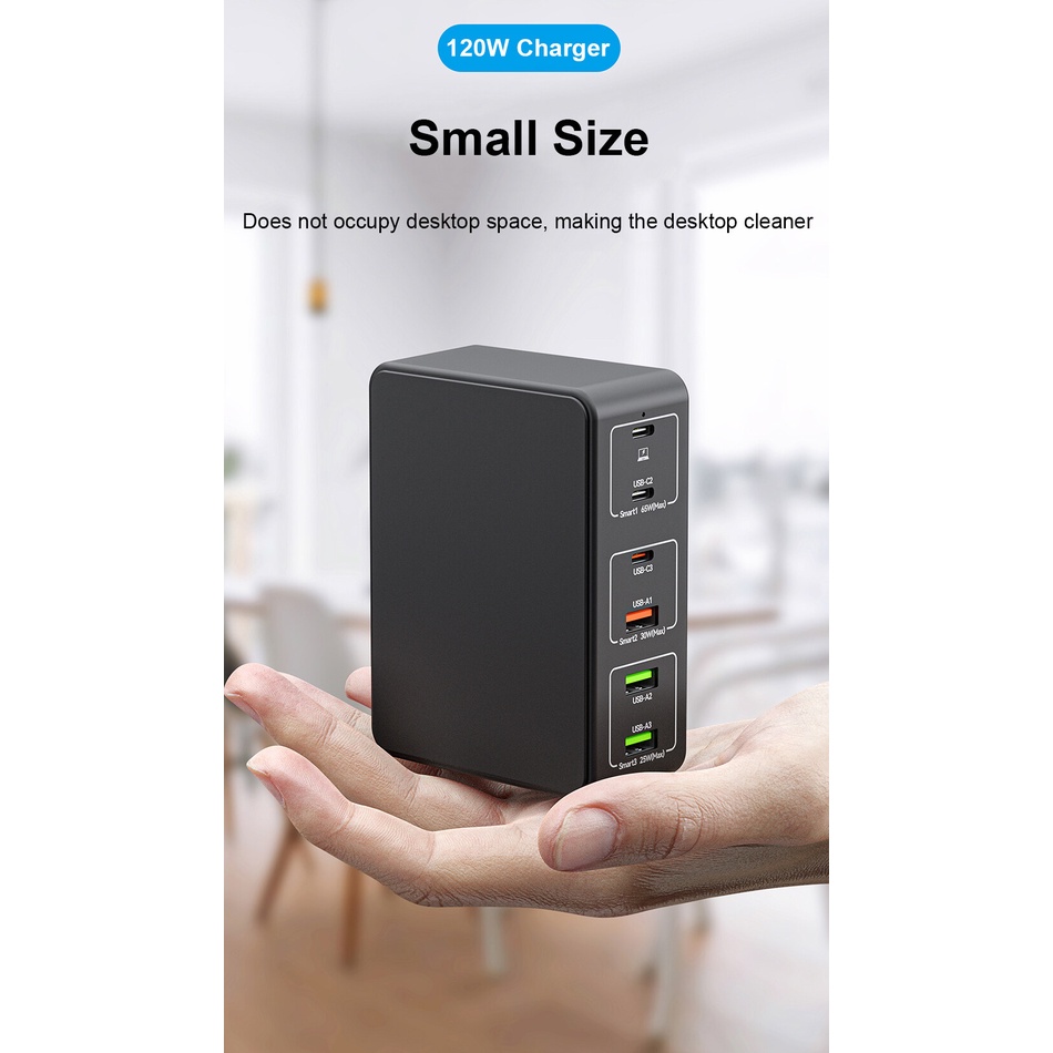 PD120W PD3.0 120W 6 in 1 Type-C Super Fast 6 Port PD 65W PPS45W Laptop ...