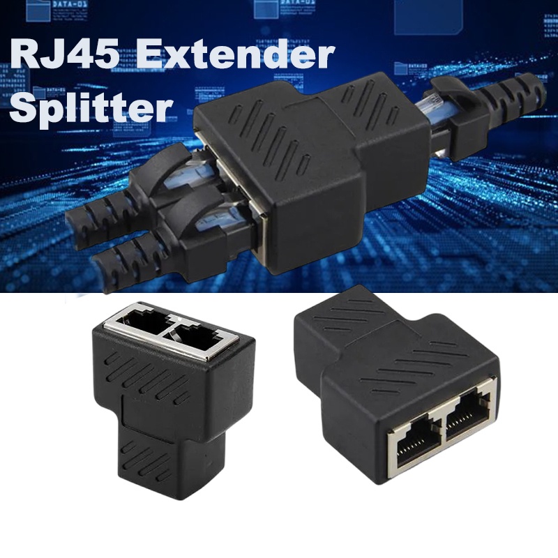 Rj45 Cable Gigabit 1 Out 2 Port Splitter Ethernet Adapter Network Cord ...