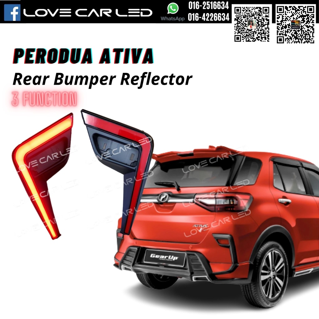 Perodua Ativa 2021 2022 2023 Rear Bumper Reflector with Running Light ...